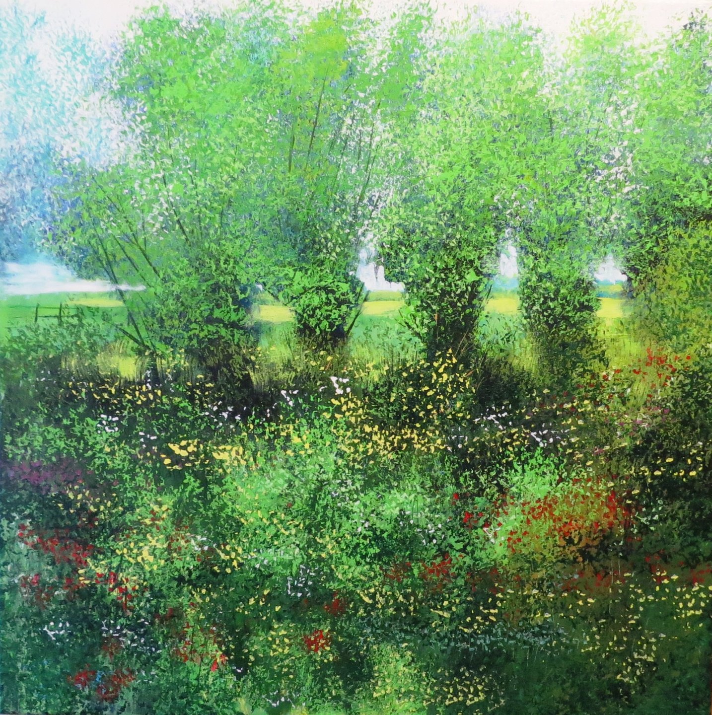 Summer Trees, 76 x 76 cms, acrylic – Art by Terry Wood